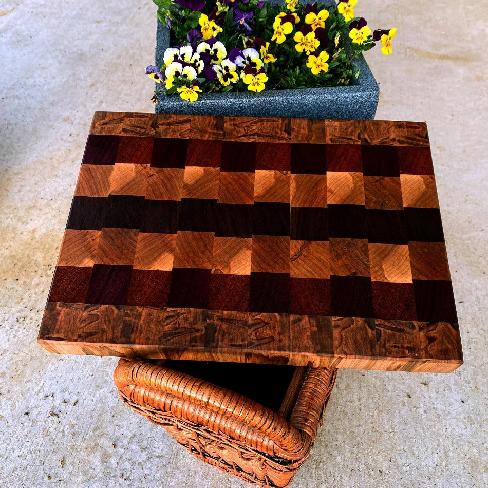 Handcrafted End Grain Cutting Board Fish On Custom Rods