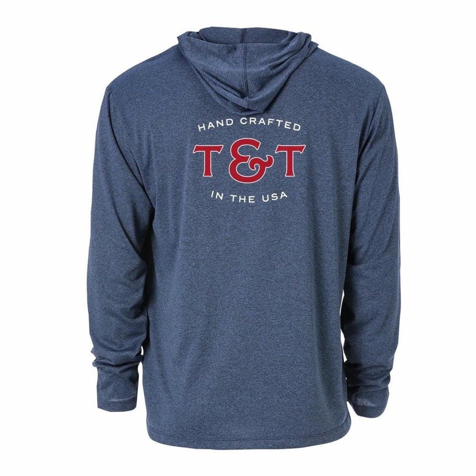 Thomas & Thomas Performance Sun Hoodie Indigo Blue - Fish On! Custom Rods